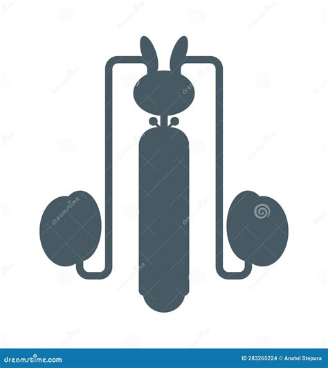 Blue Silhouette Of Male Reproductive System Vector Illustration