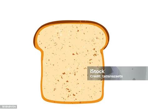 토스트 슬라이스 벡터 일러스트 레이 션은 흰색 배경에 고립되어 있습니다 평면도 살짝 구운 흰 빵 한 조각 음식에 대한 스톡 벡터 아트 및 기타 이미지 Istock