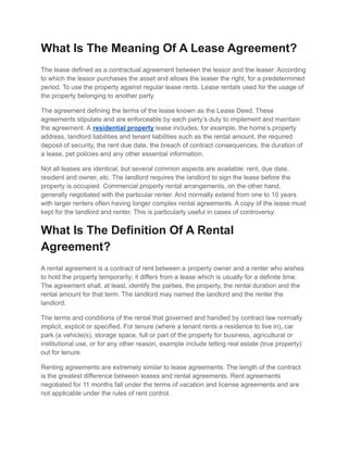 Difference Between A Lease And A Rent Pdf