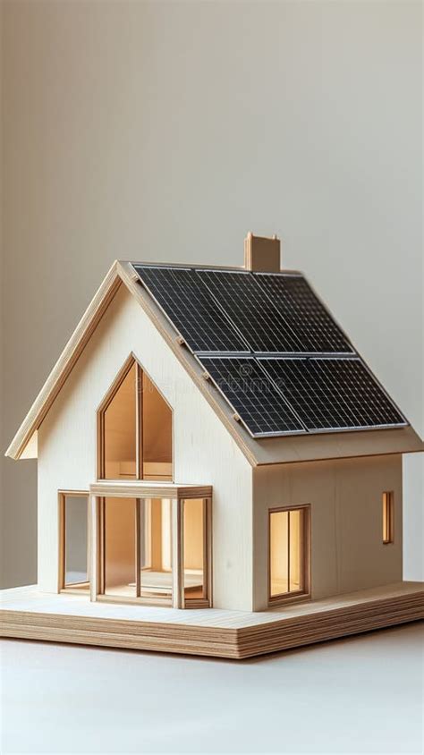 Model House With Solar Panels Showcasing Sustainable Architecture And