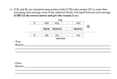 Solved C If M1 And M2 Are Encrypted Using Counter Mode