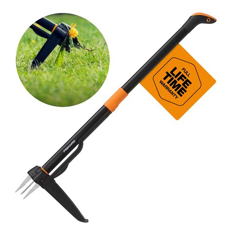 Fiskars 4 Claw Stand Up Weed Puller Tool Gardening Hand Weeding Tool With 39 Long