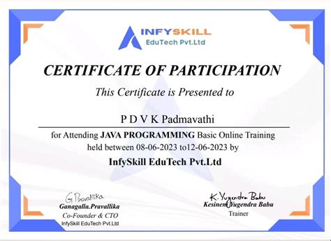 P D V K Padmavathi On Linkedin Infyskilledutech Javaprogramming