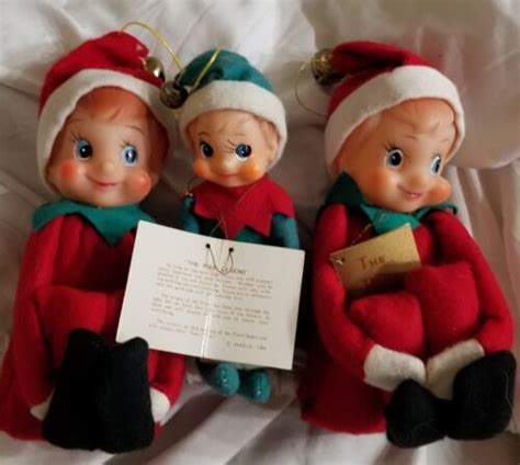 Vintage 1966 Inarco Pixie Legend Knee Hugger Ornament Shelf Sitter Lot Of 3 4692139564