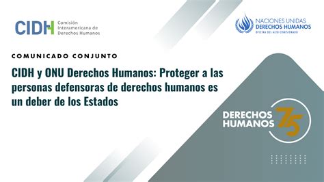 Cidh Y Onu Derechos Humanos Proteger A Las Personas Defensoras De Derechos Humanos Es Un Deber