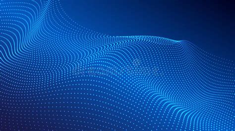 Wave Of Flowing Particles On A Dark Background Abstract Backdrop With Dynamic Elements Of Waves
