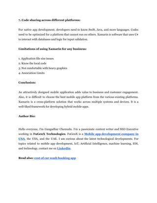 Xamarin Mobile App Development Features Benefits Pdf Programming Languages Computing