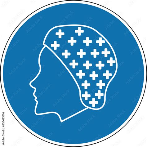 Hairnet Sign Mandatory Sign Round Blue Sign Wear A Hairnet Follow