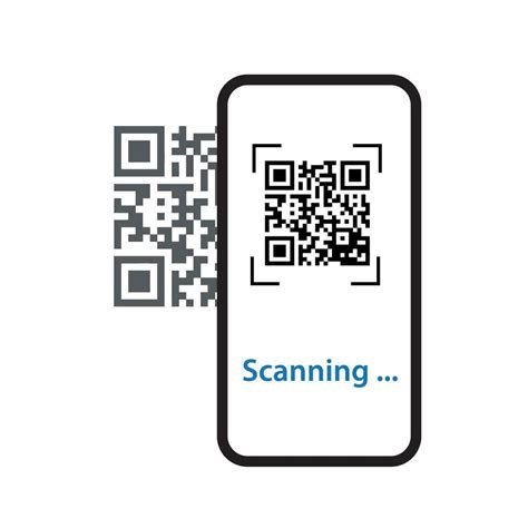 Qr Scanner The Mobile Phone Scans The Qr Code Vector Illustration