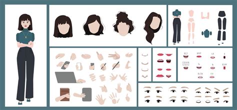 Asian Business Woman Constructor For Animation 52950825 Vector Art At Vecteezy