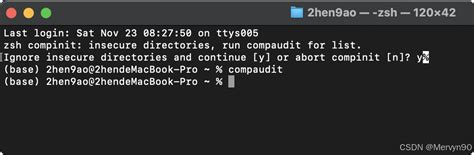 “zsh compinit insecure directories run compaudit for list”解决办法 csdn博客