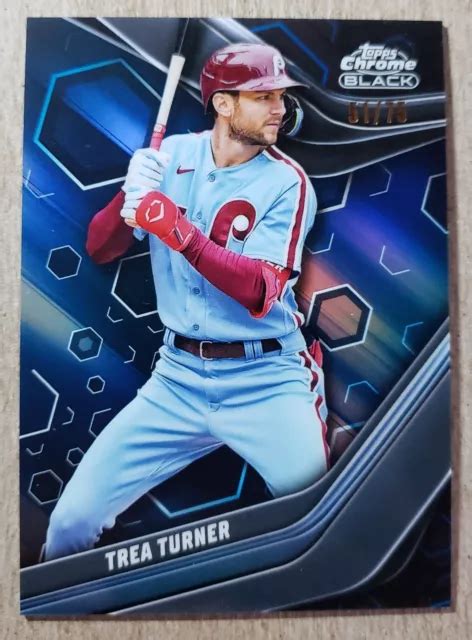 2023 Topps Cromo Nero Rifrattore Trea Turner 75 Philadelphia Phillies Eur 1901 Picclick It