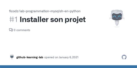 Installer Son Projet · Issue 1 · Ficodzlab Programmation Mysqlsh En