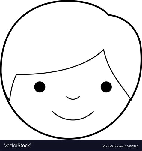 Cute Boy Head Avatar Character Royalty Free Vector Image