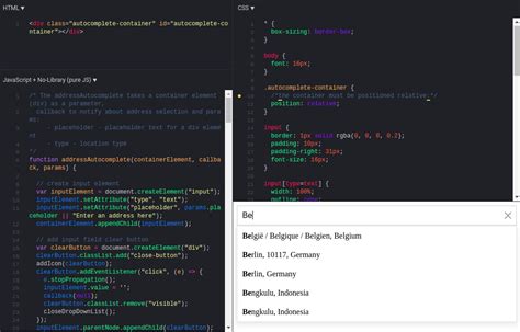 Address Field With Autocomplete Tutorial Jsfiddle Geoapify