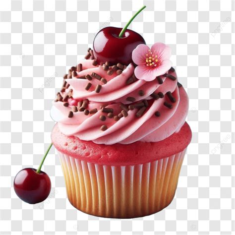 크림 체리와 토핑을 얹은 컵케이크 크림 체리와 토핑을 얹은 컵케이크 크림체리를 곁들인 컵케이크 디저트 Png 일러스트 및 이미지 에 대한 무료 다운로드 Pngtree