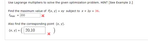 solved use lagrange multipliers to solve the given