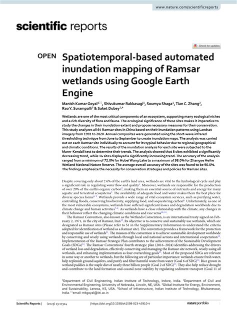 Pdf Spatiotemporal Based Automated Inundation Mapping Of Ramsar