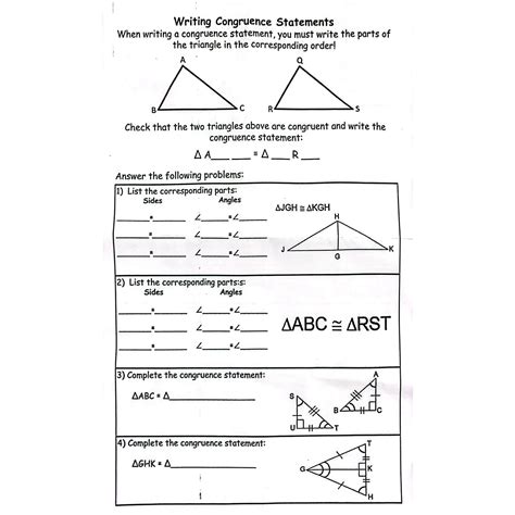 Solved Writing Congruence Statementswhen Writing A