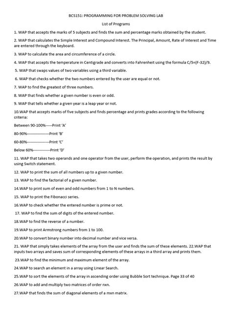 Pps Lab File Programs List Pdf Compound Interest Fahrenheit