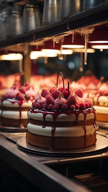 Premium Ai Image Efficient Assembly Line Moves Cakes Towards Final