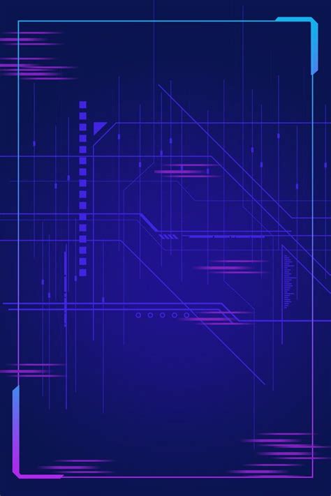 Technological Sense Line Art Blue Gradient Poster Background Wallpaper