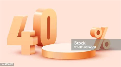 40 할인 할인 창조적 인 구성 제품 프리젠 테이션 모형 연단 판매 배너 및 포스터 3차원 형태에 대한 스톡 벡터 아트 및 기타 이미지 Istock