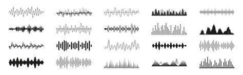 Premium Vector Sound Waves Set Audio Waveform Collection Vector