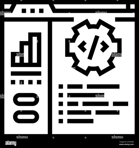 Code Optimization Analyst Line Icon Vector Illustration Stock Vector