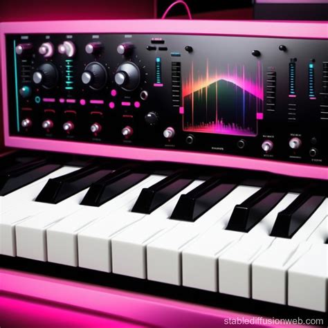 Futuristic Modular Synthesizer With Spectrum Sound Stable Diffusion