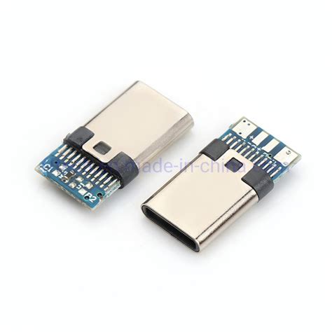Factory Supply Male Type C 16p 24p Plug 5A PCB 3 1 USB C Mount Charging Jack USB Type C