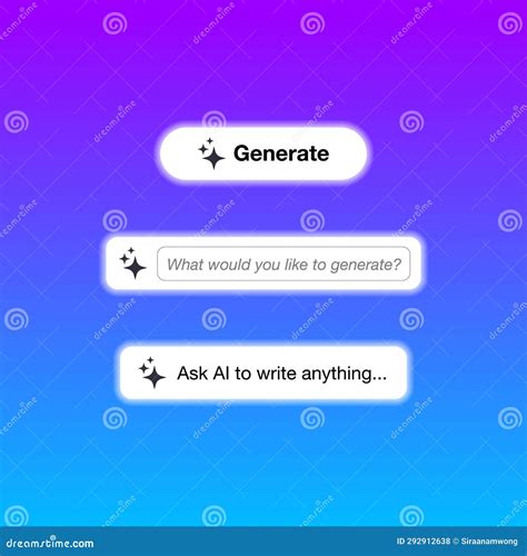 Generate Ai Buttons Template Vector Illustration 292912638