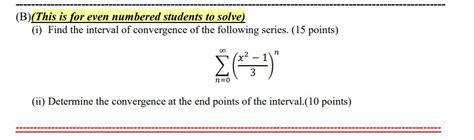 Solved B This Is For Even Numbered Students To Solve I Chegg