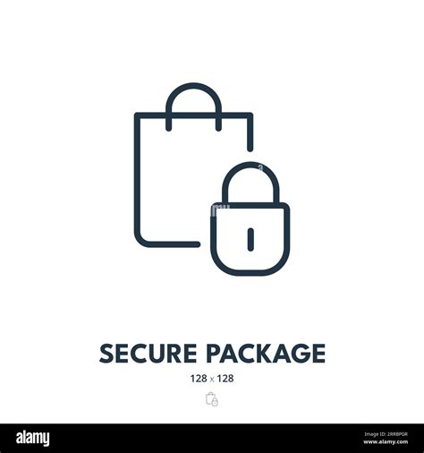 Secure Package Icon Packaging Shopping Delivery Editable Stroke