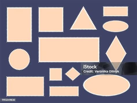 엽서 스탬프 프레임입니다 우표 테두리 빈 종이 엽서 및 우편 사무실 스탬프 프레임 자선 카드 벡터 격리 아이콘 세트 빈 봉투