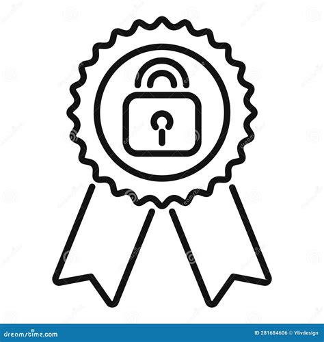 Emblem Ssl Certificate Icon Outline Vector Web Secure Stock Vector Illustration Of Vector