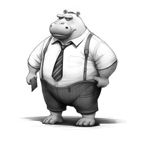 Premium Ai Image Illustration Of Tired Paramylodon In White Collar Shirt