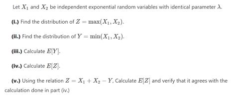 solved let x1 and x2 be independent exponential random