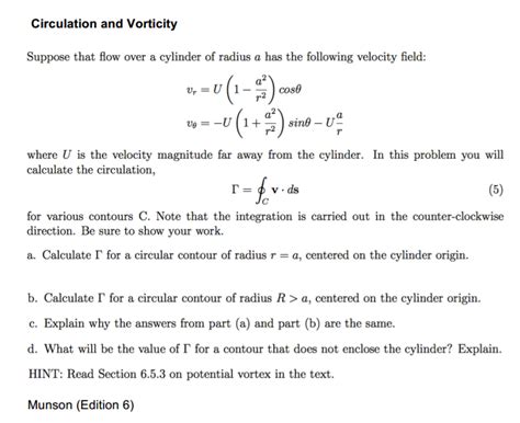 Solved Circulation And Vorticity Suppose That Flow Over A