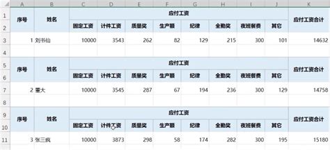多行表头的动态工资条，你会做吗？excel数据表同学