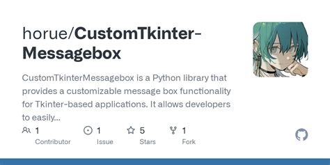 Github Horuecustomtkinter Messagebox Customtkintermessagebox Is A
