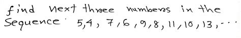 answered fill in the blanks with the next three numbers in the