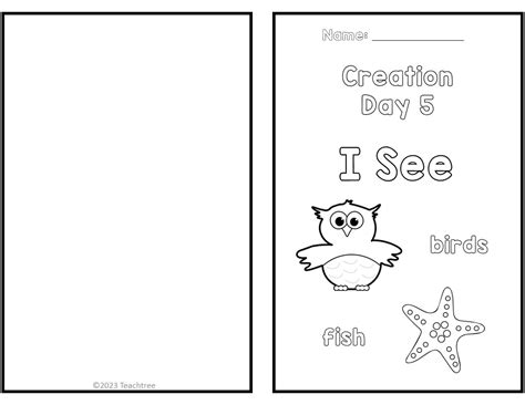 Creation Day 5 Coloring Pages 2025