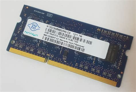 2GB DDR3 PC3-10600S Nanya NT2GC64B88G0NS-CG 1333 MHz Notebook Speicher ...
