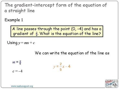 16 December 2021 The Gradientintercept Form Of The