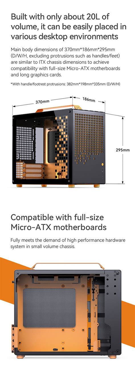 Jonsplus Z20 Orang Black Micro Atx Computer Case With Detachable