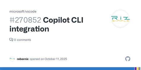 Copilot Cli Integration · Issue 270852 · Microsoftvscode · Github