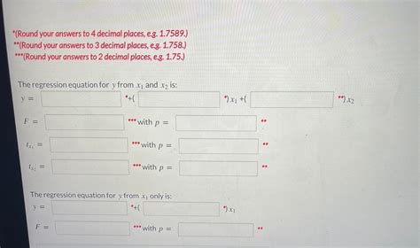 Solved Use The Following Data To Develop A Regression Model Chegg