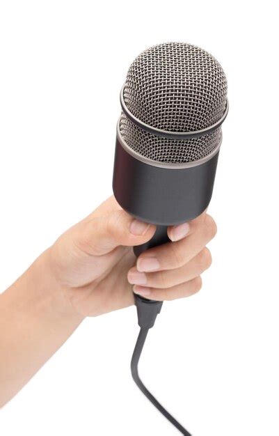 Premium Photo Hand Holding A Microphone Interview Conducting A
