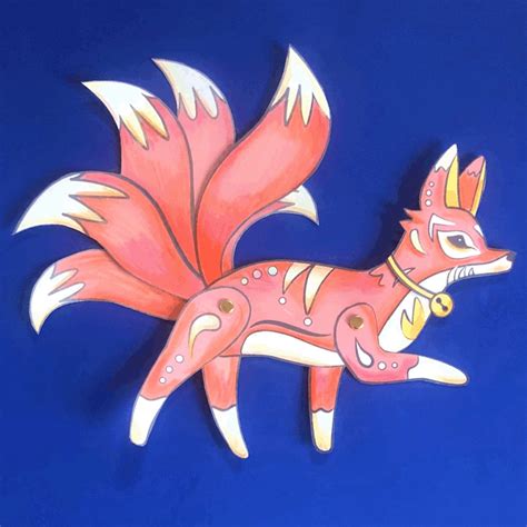 Articulated Kitsune Fox Craft Create Your Own Adorable Kitsune Fox